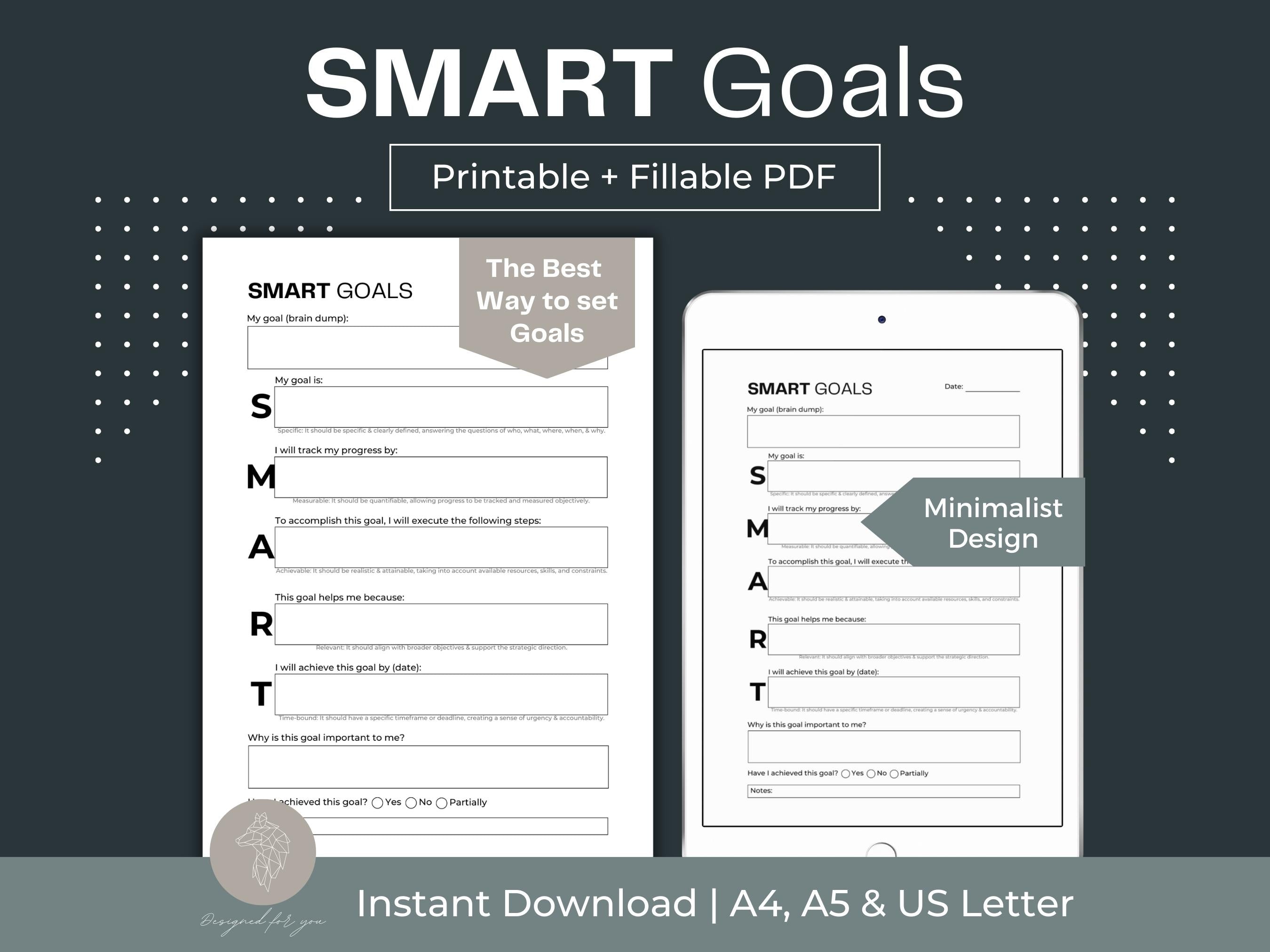 SMART Goals Worksheet | New Year Resolution | Top Goals – Nordic ...