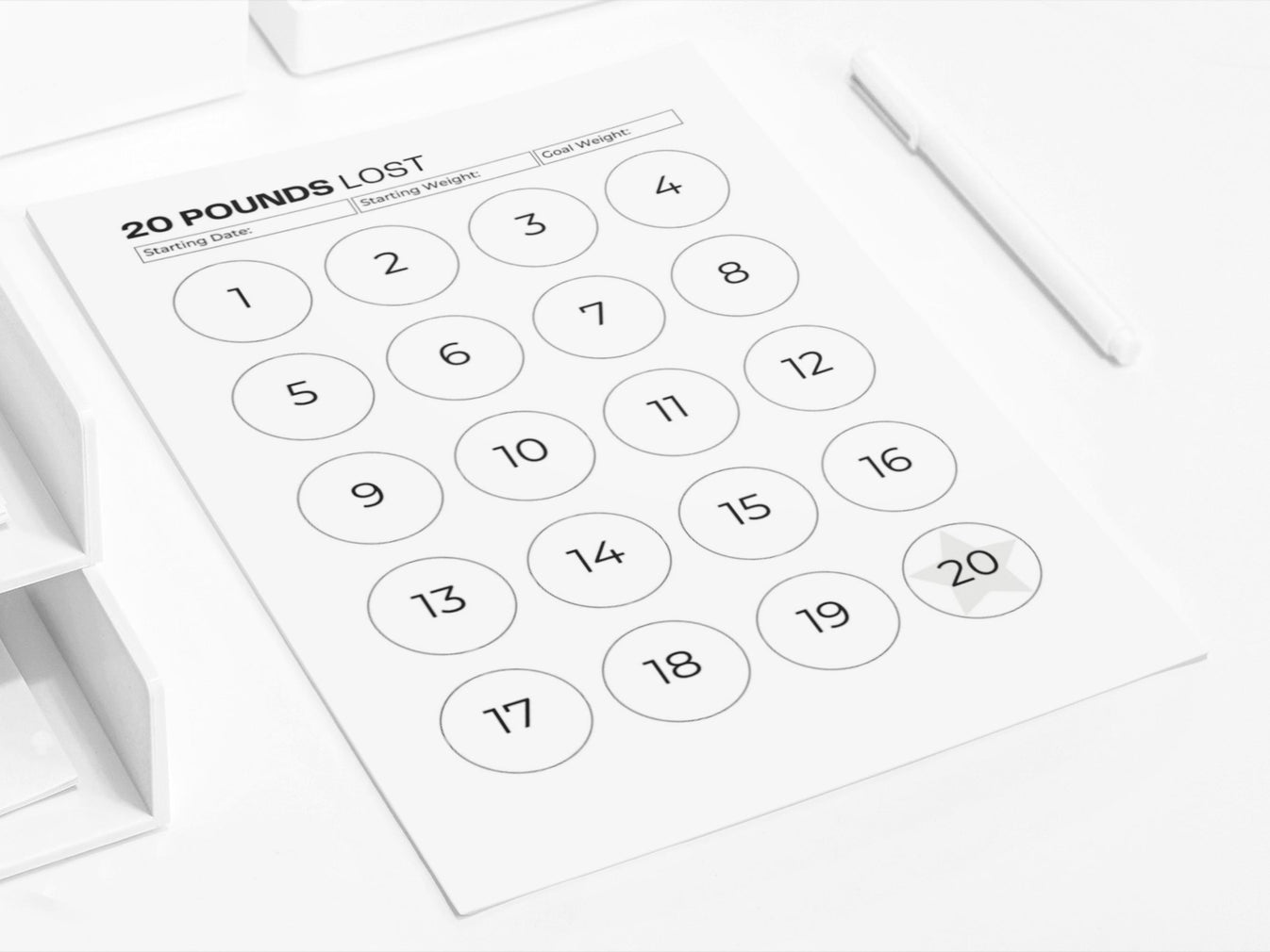 20 Pounds Lost Tracker | Weight Loss Journal | Weight Loss Planner ...