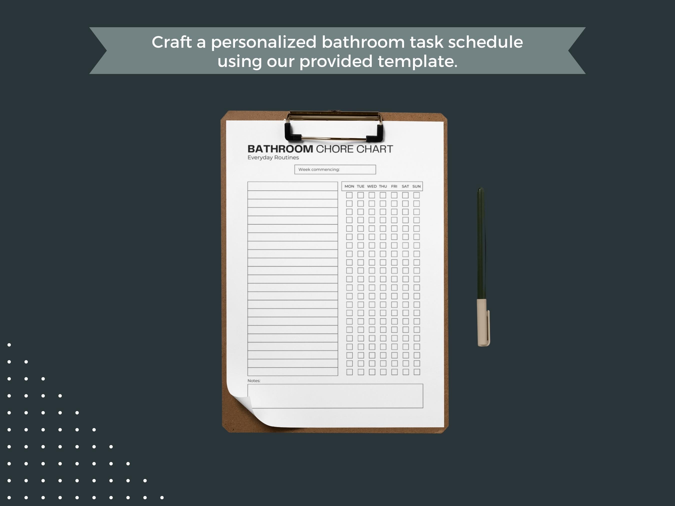 Bathroom Chore Chart | Printable Adult Chore Chart | ADHD Cleaning ...