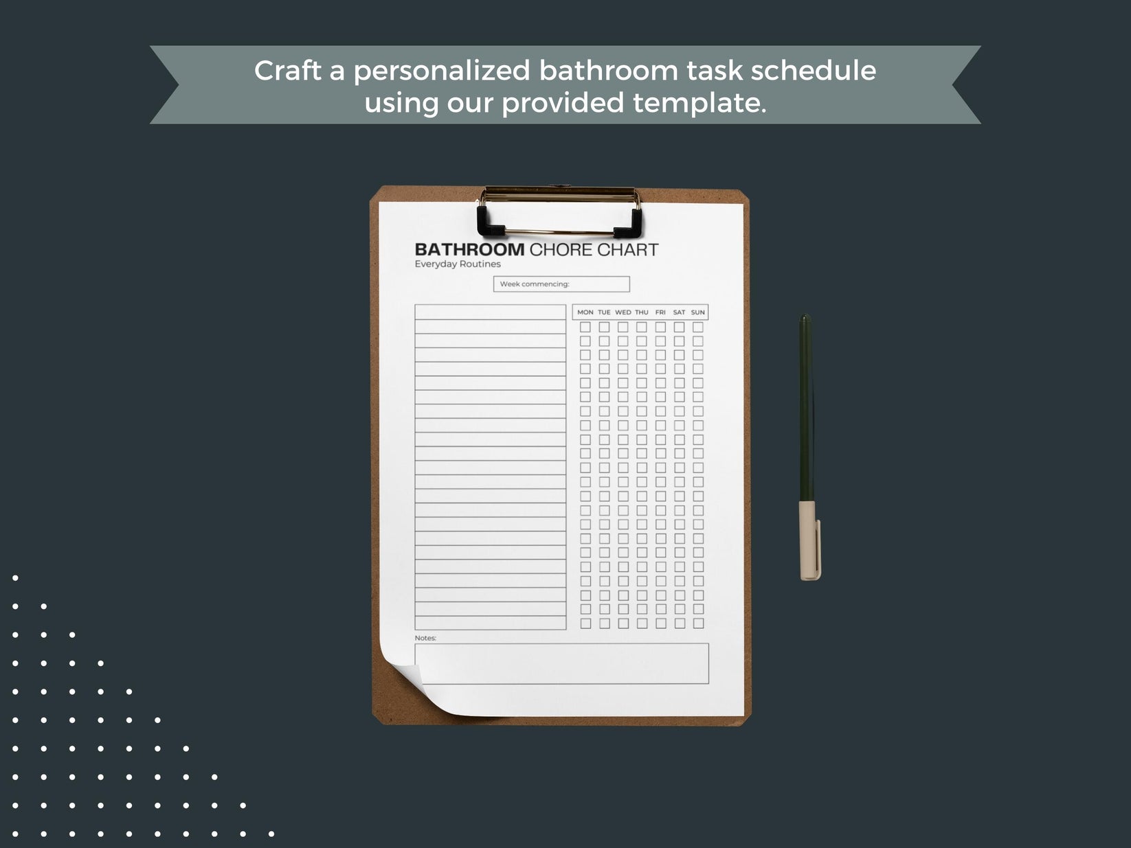 Bathroom Chore Chart | Printable Adult Chore Chart | ADHD Cleaning ...