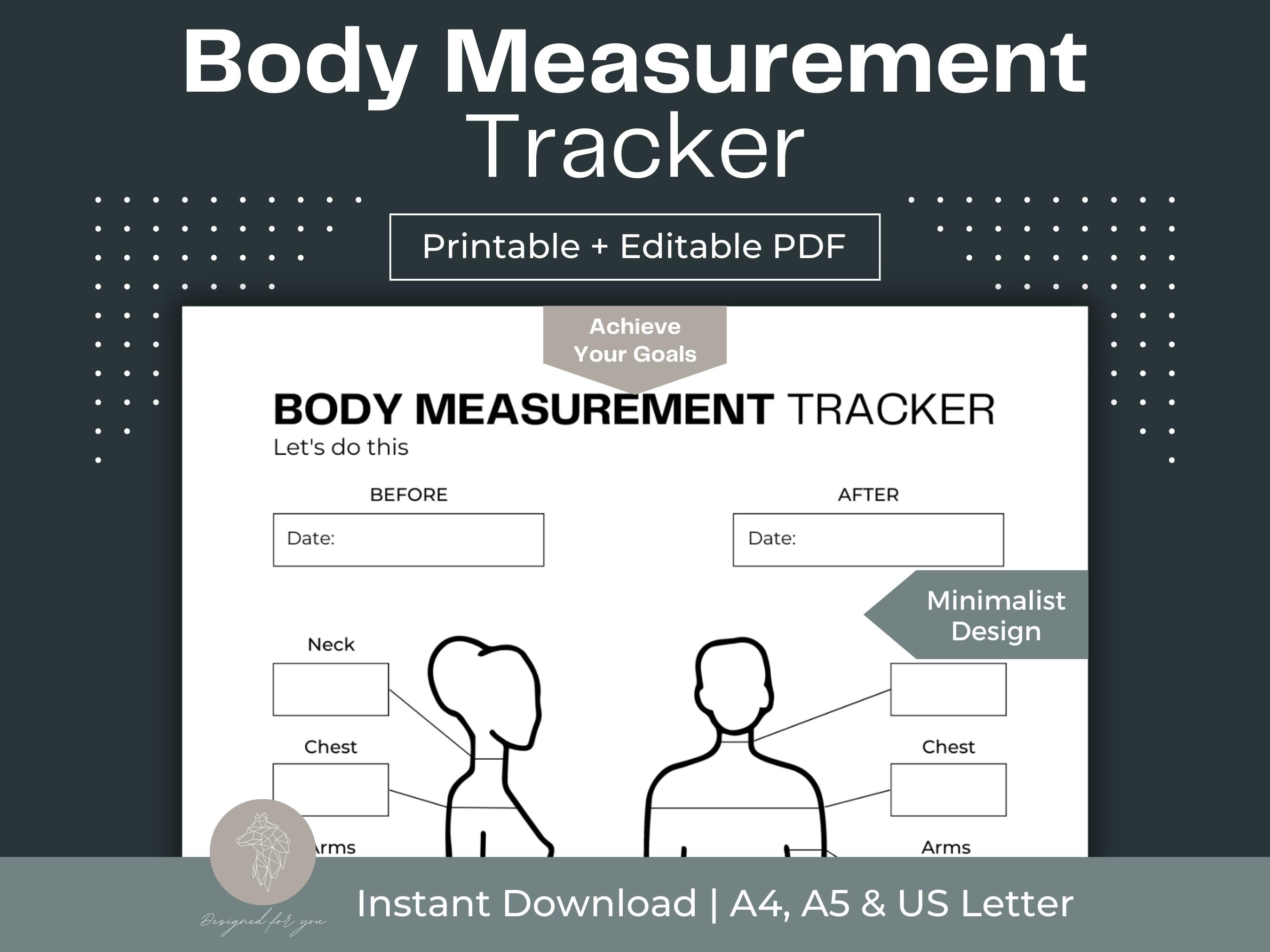 Body Measurement Tracker | Weight Loss Planner | Body Tracker – Nordic ...