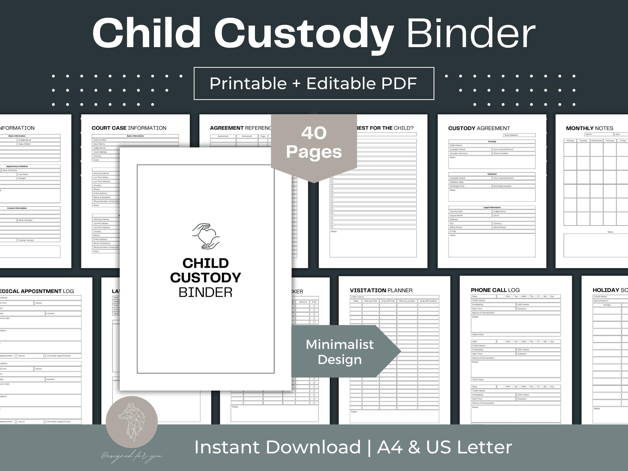 Child Custody Binder | Co-Parenting Planner – Nordic Planning Hub