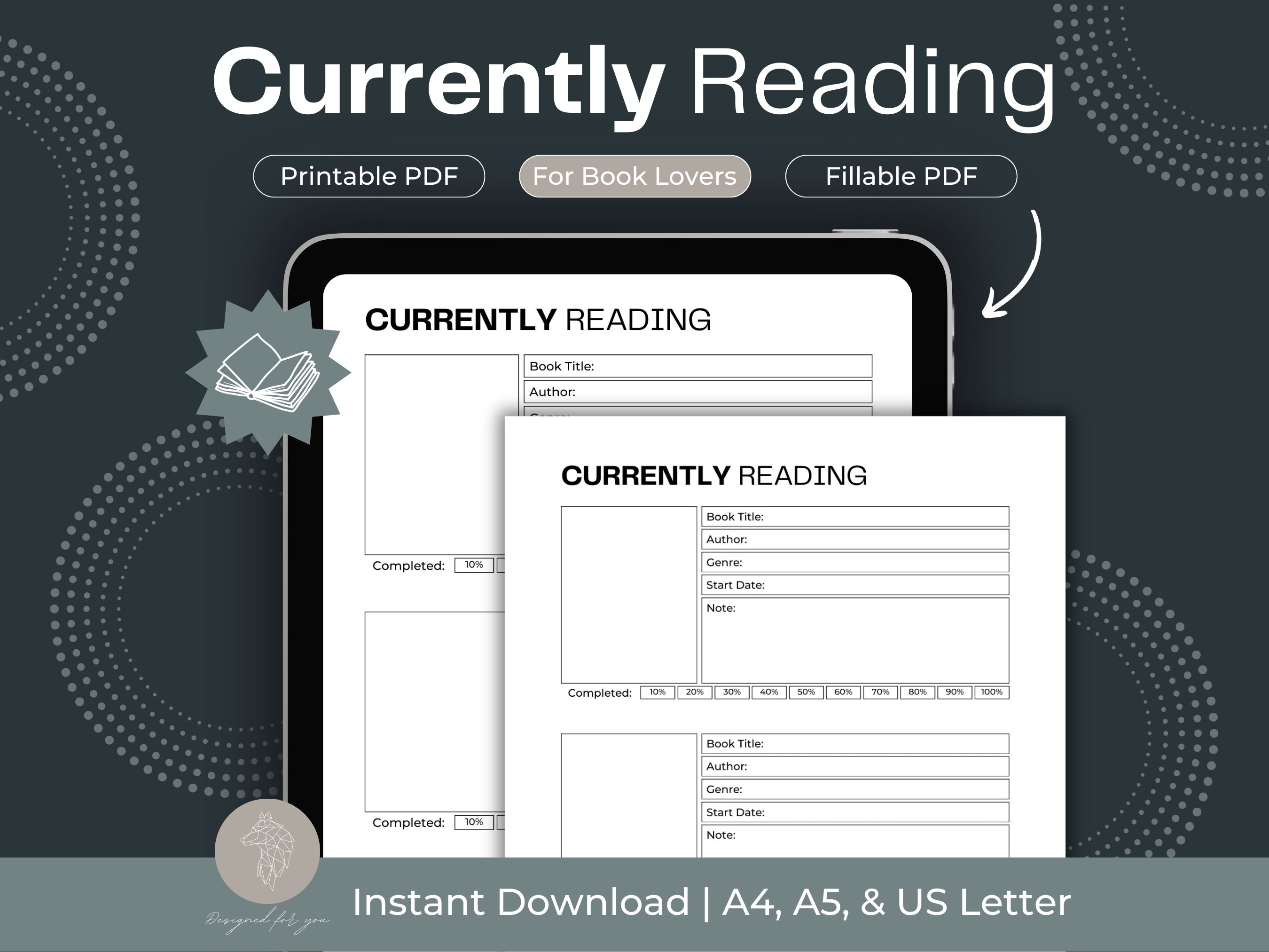 Currently Reading Template | Reading Planner Insert | Book Planner ...