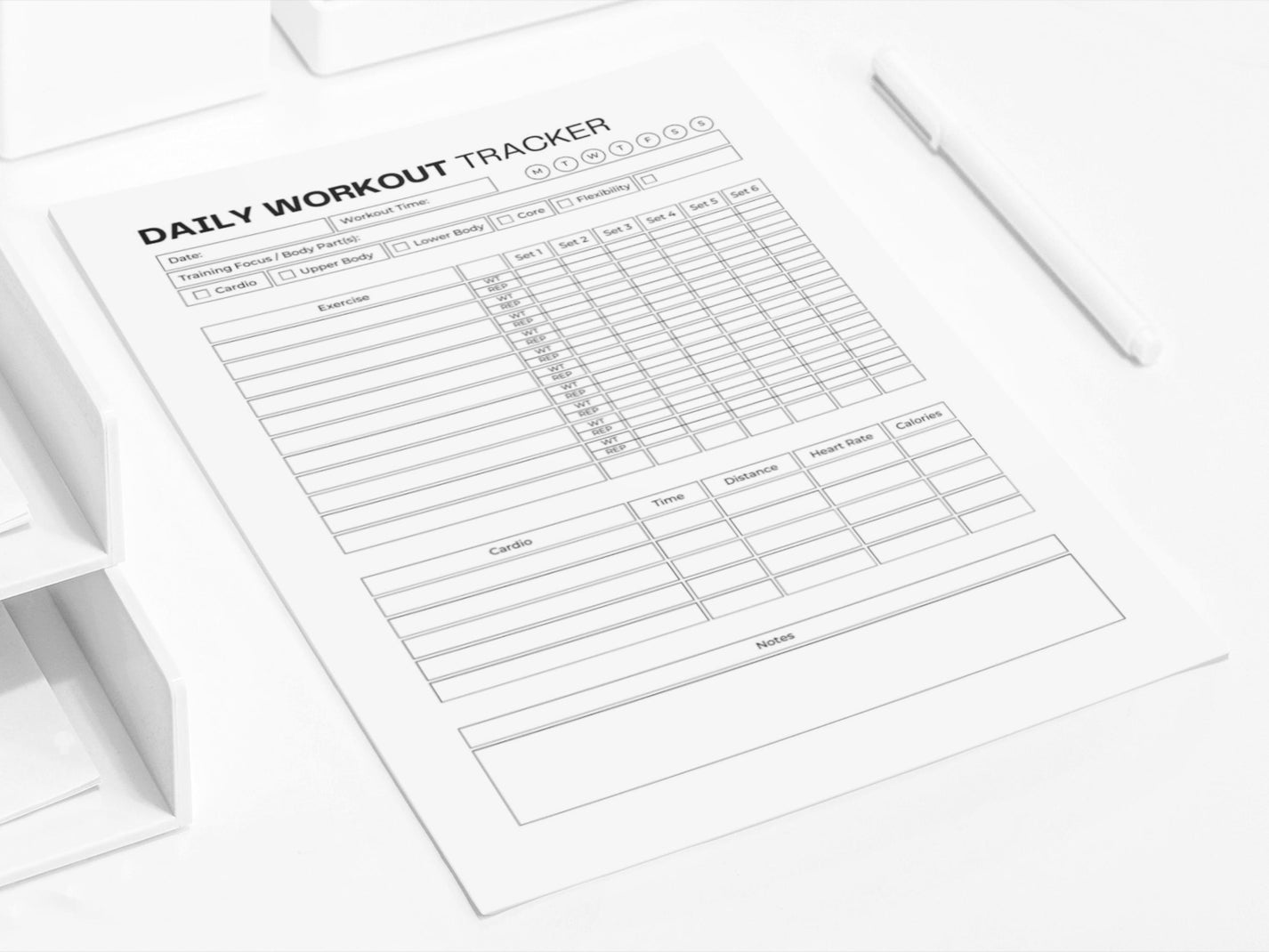 Daily Workout Tracker | Weight Loss Printable | Daily Workout Planner ...