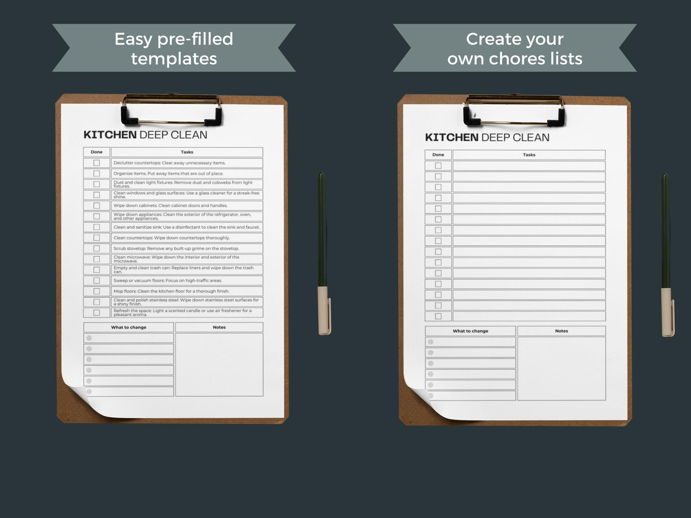 Deep Clean Checklists | Printable ADHD Cleaning Checklists – Nordic Planning Hub