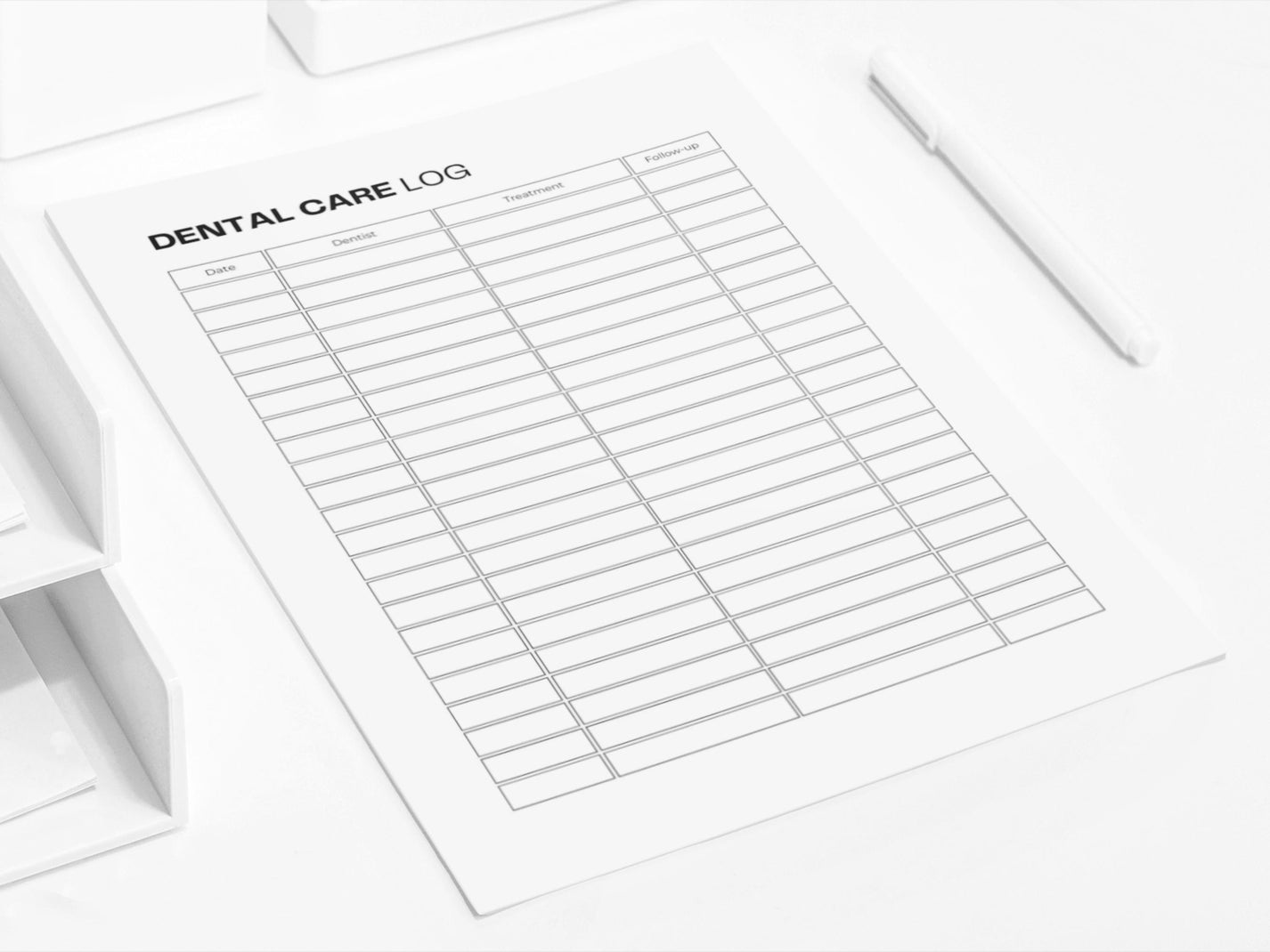 Dental Care Log | Dental Care Tracker Printable | Doctor Appointments ...