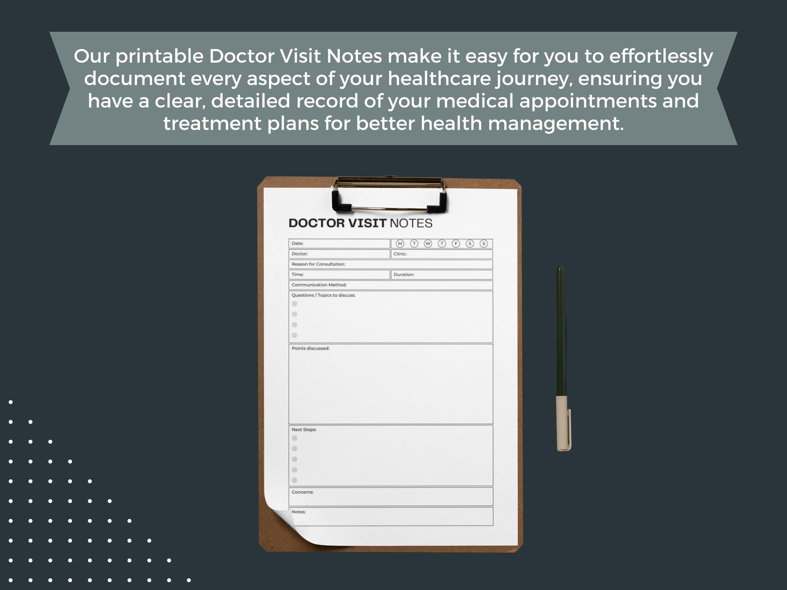 Doctor Visit Notes | Doctor Appointment Log | Medical Journal – Nordic ...