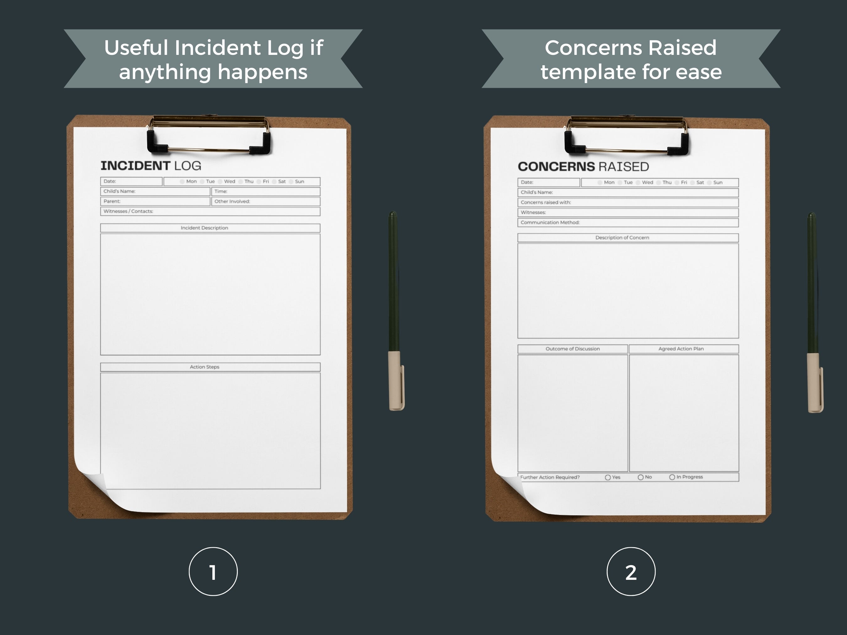 Incident Log | Concerns Raised Template | Child Custody Planner ...