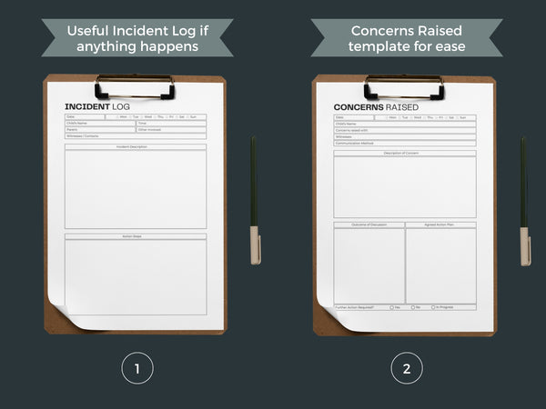 Incident Log | Concerns Raised Template | Child Custody Planner ...