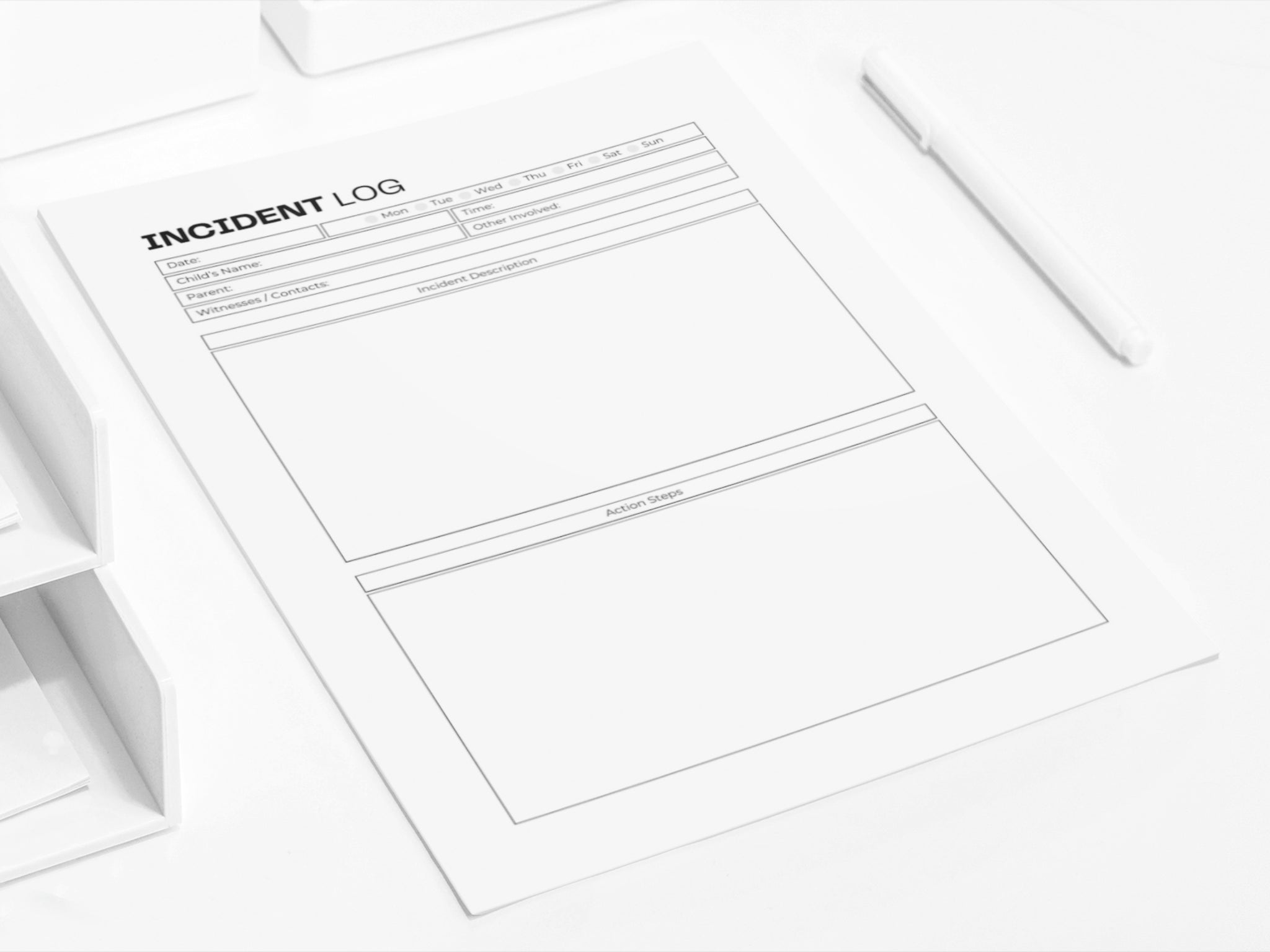 Incident Log | Concerns Raised Template | Child Custody Planner ...