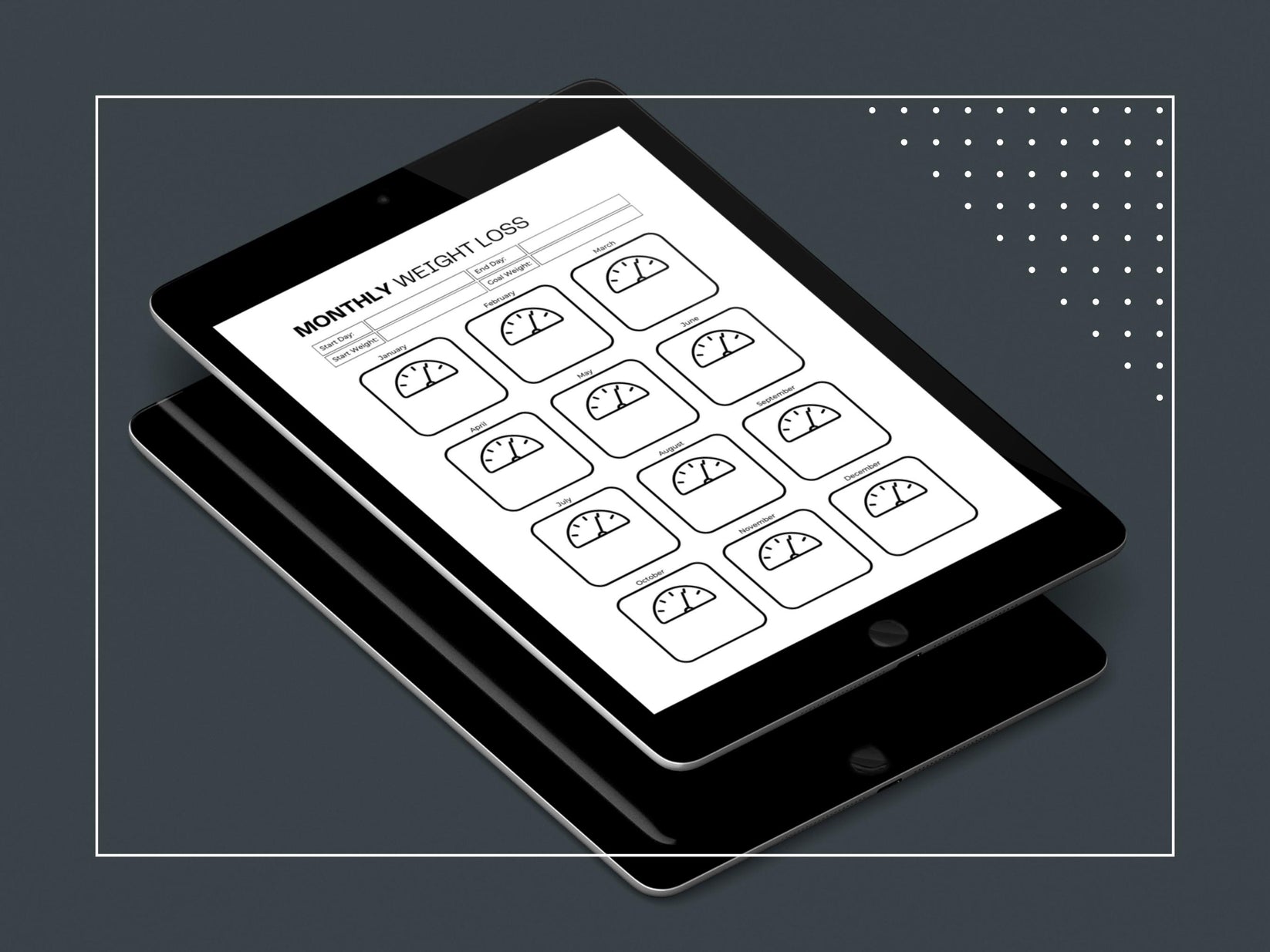 Monthly Weight Loss Tracker | Printable Visual Weight Loss Journey ...