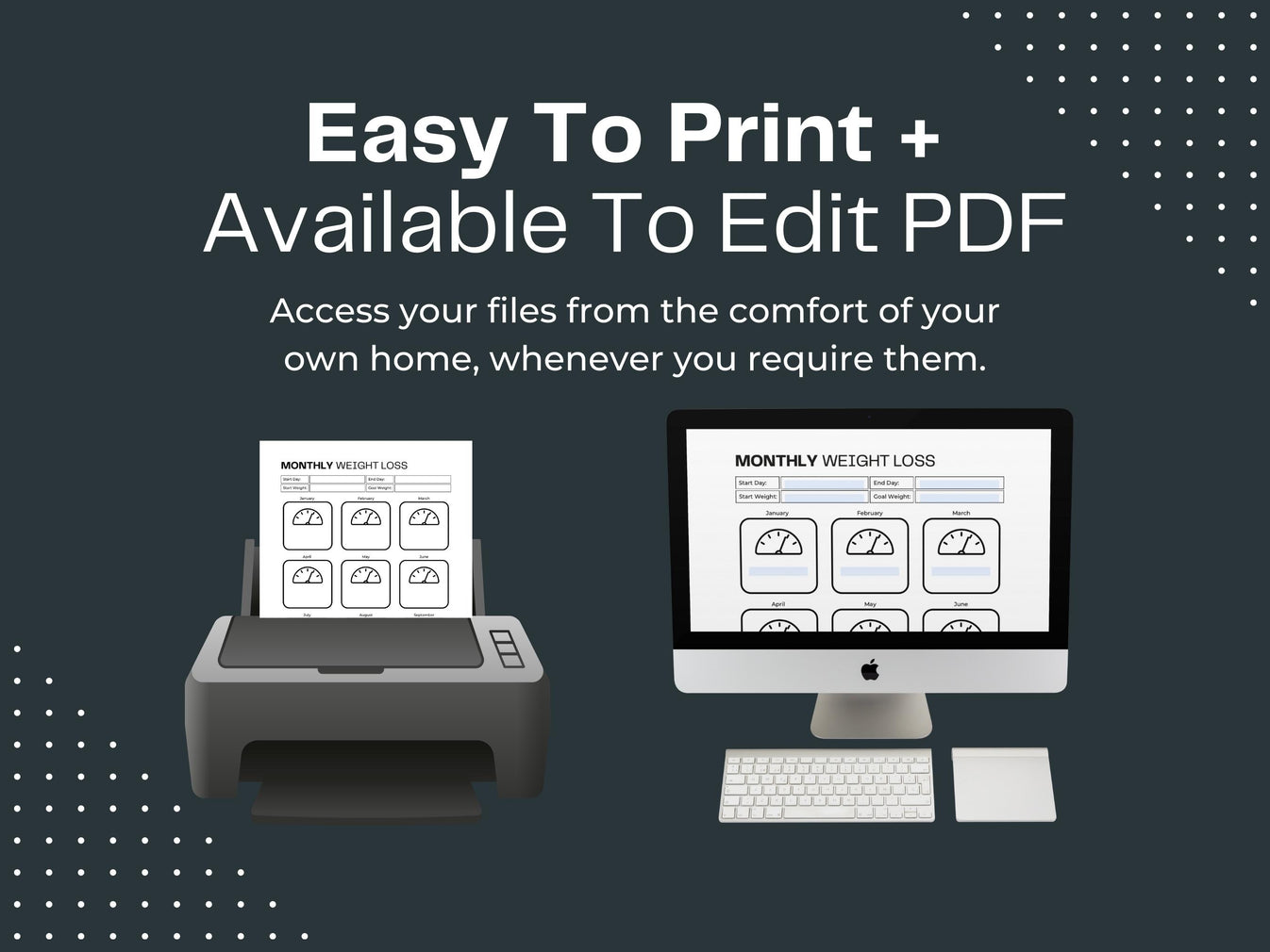 Monthly Weight Loss Tracker | Printable Visual Weight Loss Journey ...