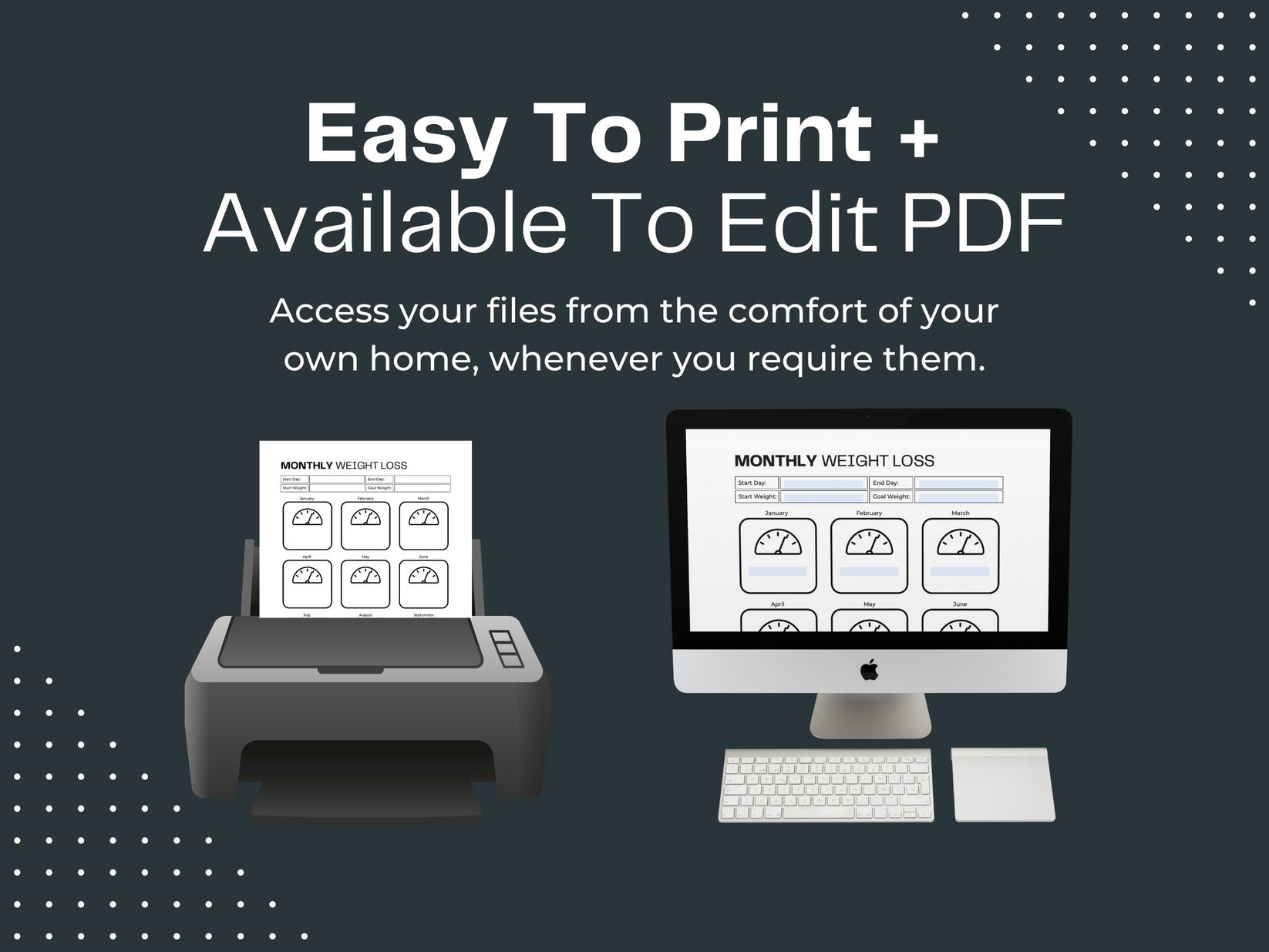 Monthly Weight Loss Tracker | Printable Visual Weight Loss Journey ...