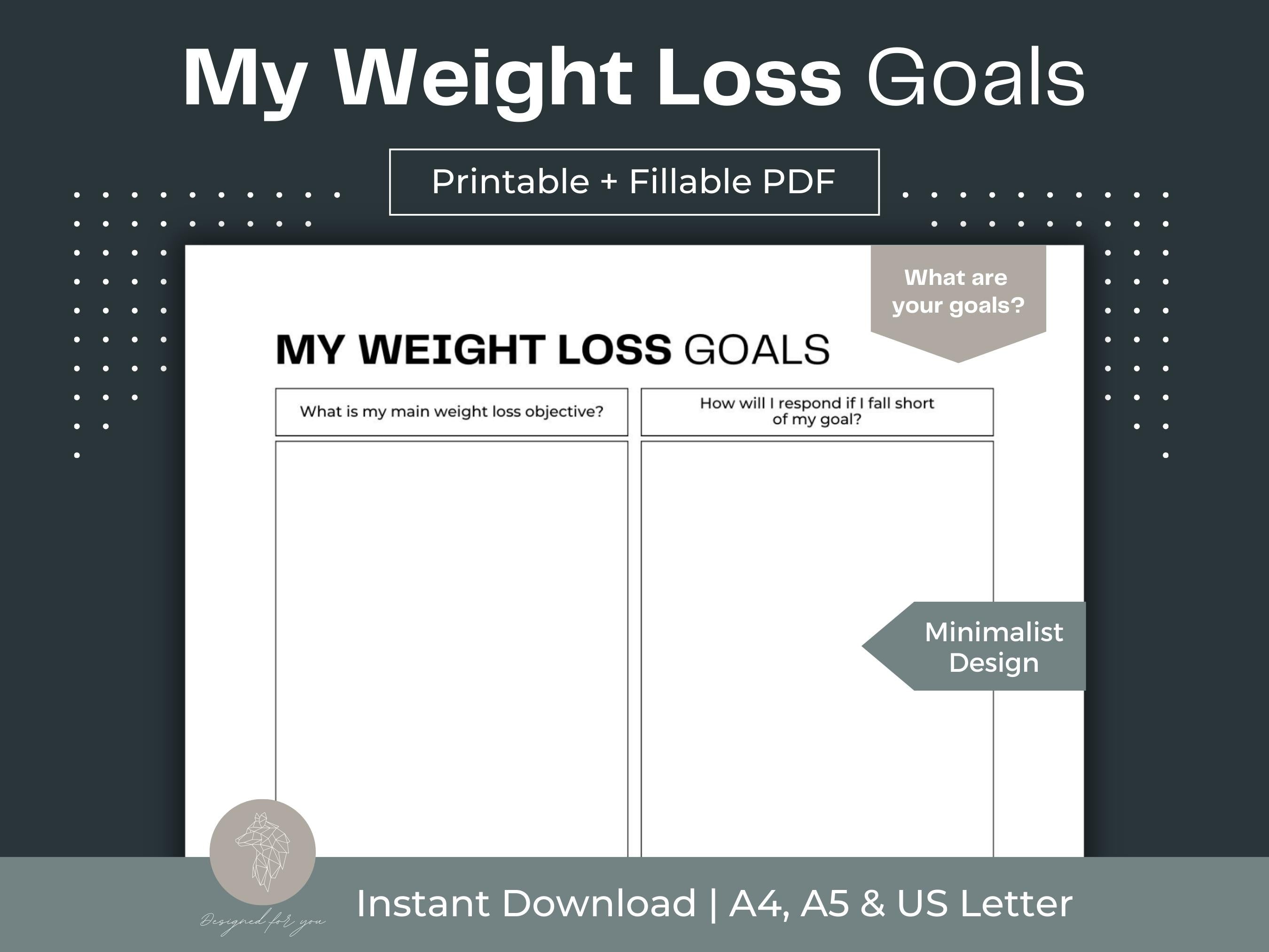 My Weight Loss Goals | Printable Weight Loss Motivation – Nordic ...