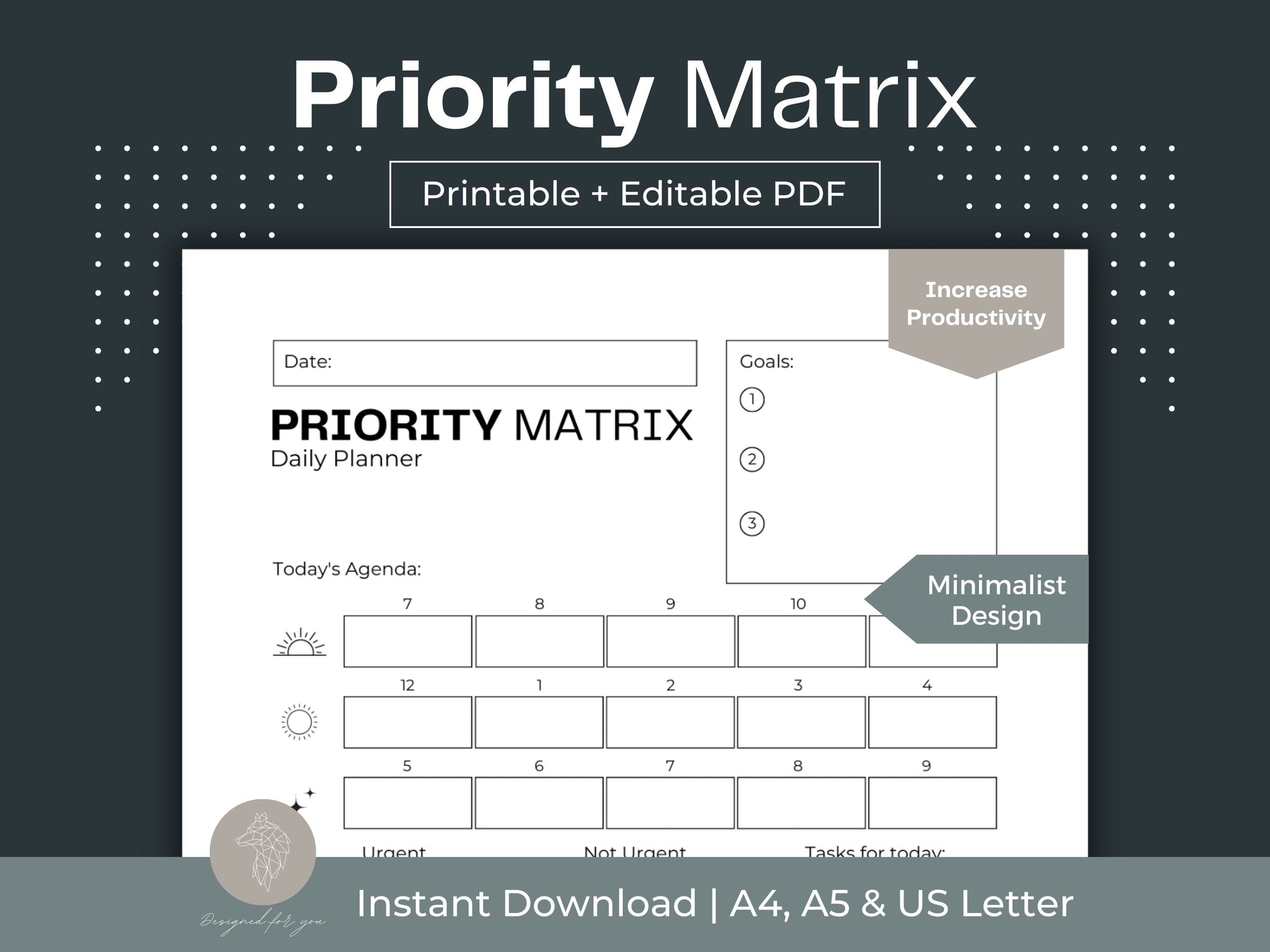 Priority Matrix | Eisenhower Matrix | Productivity Planner – Nordic ...