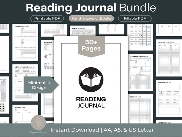 Reading Journal Bundle | Reading Tracker | Book Reading Planner ...