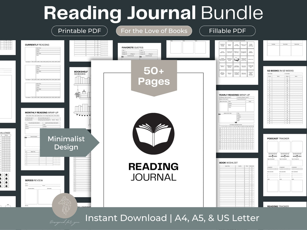 Reading Journal Bundle | Reading Tracker | Book Reading Planner ...