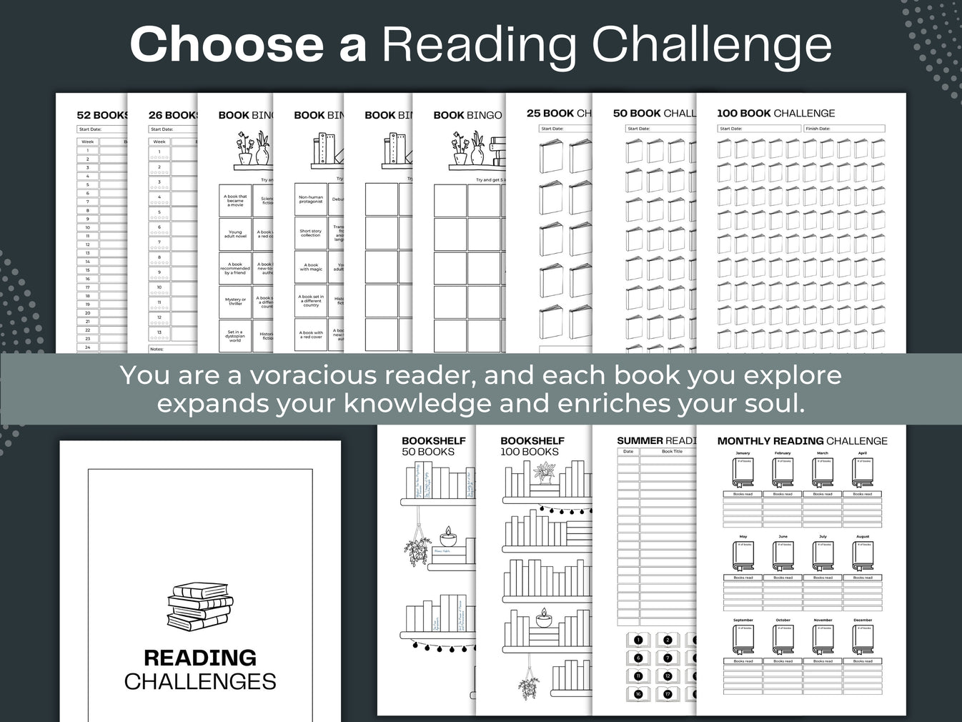 Reading Journal Bundle | Reading Tracker | Book Reading Planner ...