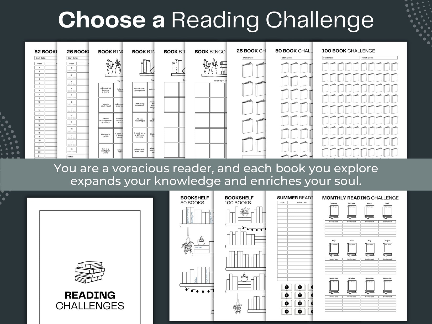 Reading Journal Bundle | Reading Tracker | Book Reading Planner ...