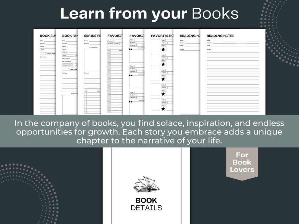 Reading Journal Bundle | Reading Tracker | Book Reading Planner ...