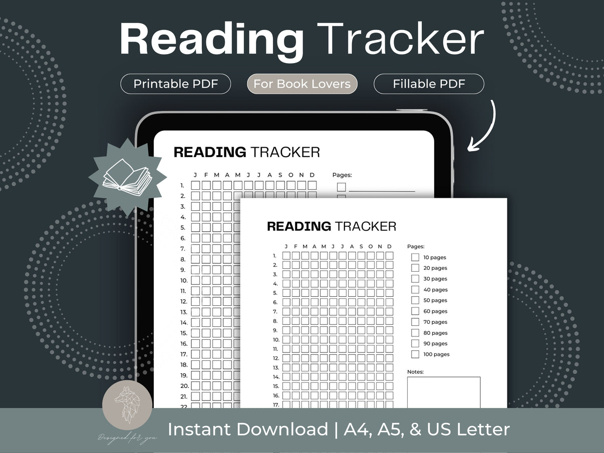 Reading Tracker Printable | Reading Planner Insert | Reading Planner ...