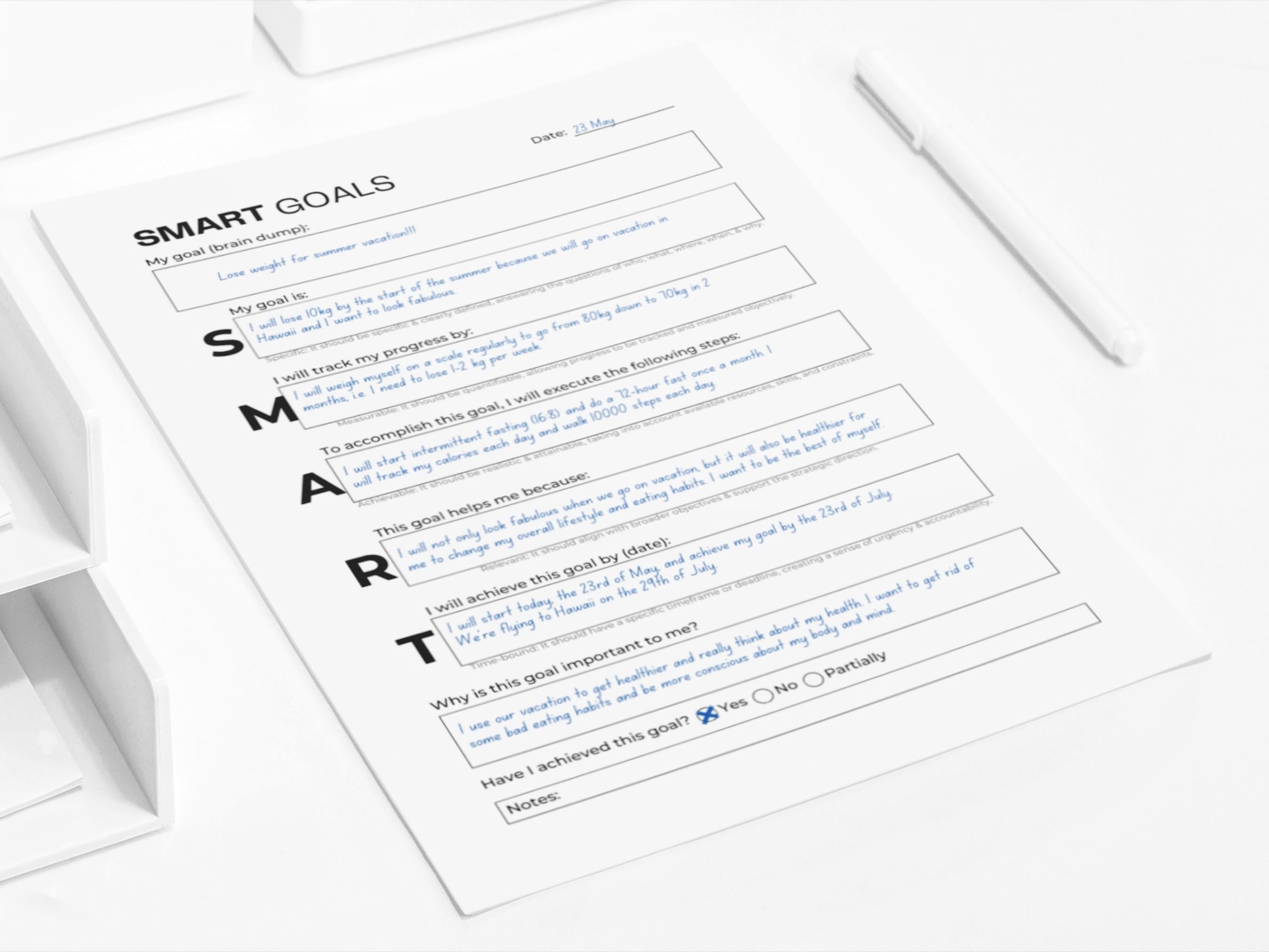 SMART Goals Worksheet | New Year Resolution | Top Goals – Nordic ...