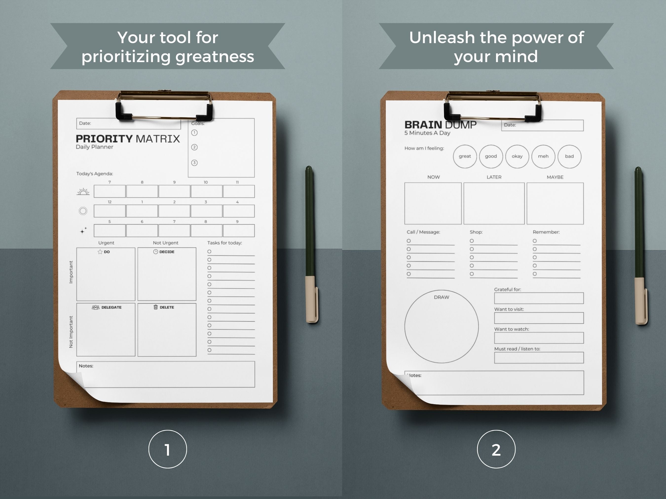Starter Productivity Bundle | Productivity Planner | Habit Tracker – Nordic Planning Hub