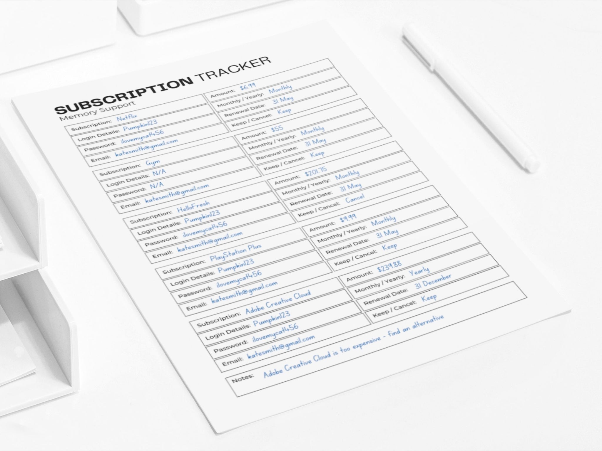 Subscription Tracker | Membership Tracker | Payment Tracker – Nordic Planning Hub